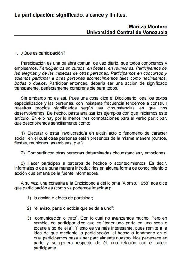 La Participación: Significado, Alcance y Limites