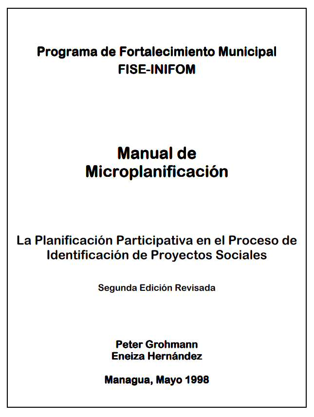 Manual de Microplanificación. La Planificación Participativa en la ...